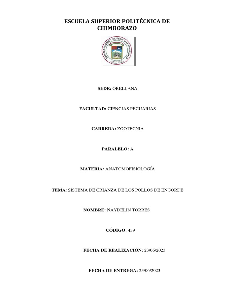 Sistema de Crianza de Los Pollos de Engorde | PDF | Agua | Aves