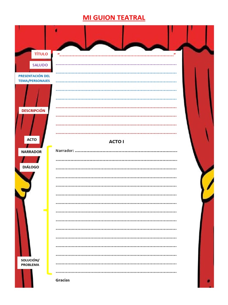 Ficha de actividad-MI GUION TEATRAL | PDF