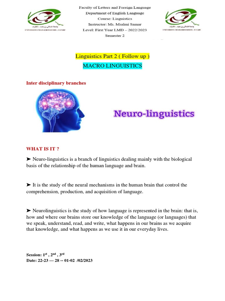 Understanding Neuro-Linguistics | PDF | Neurolinguistics ...