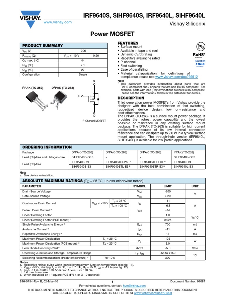 Sihf 9640 | PDF | Diode | Field Effect Transistor