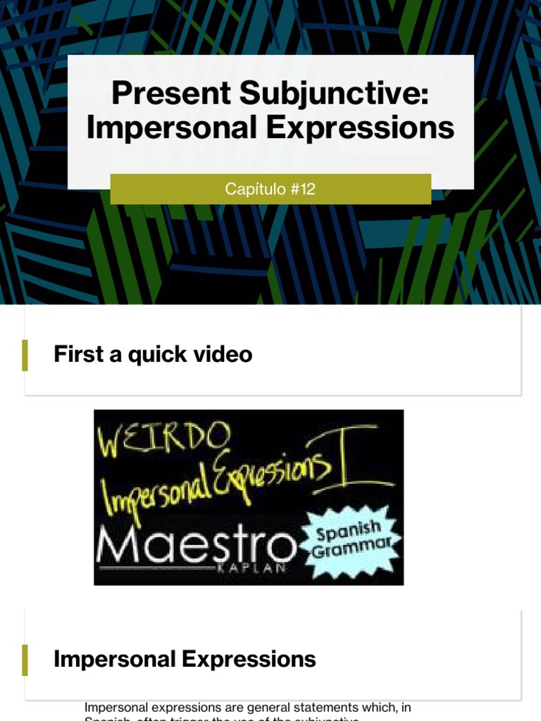 Present Subjunctive Impersonal Subjunctive | PDF | Linguistic Morphology | Language Mechanics