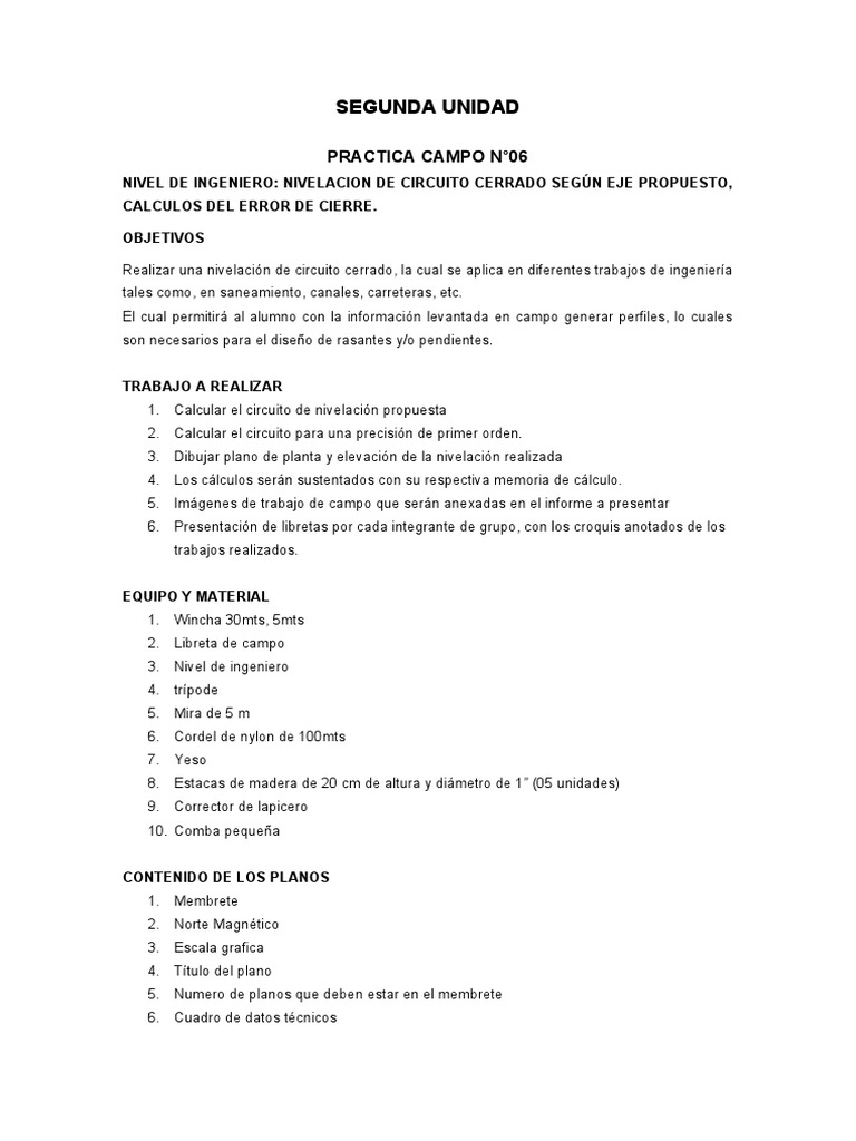 Practica de Campo Nivelacion | PDF