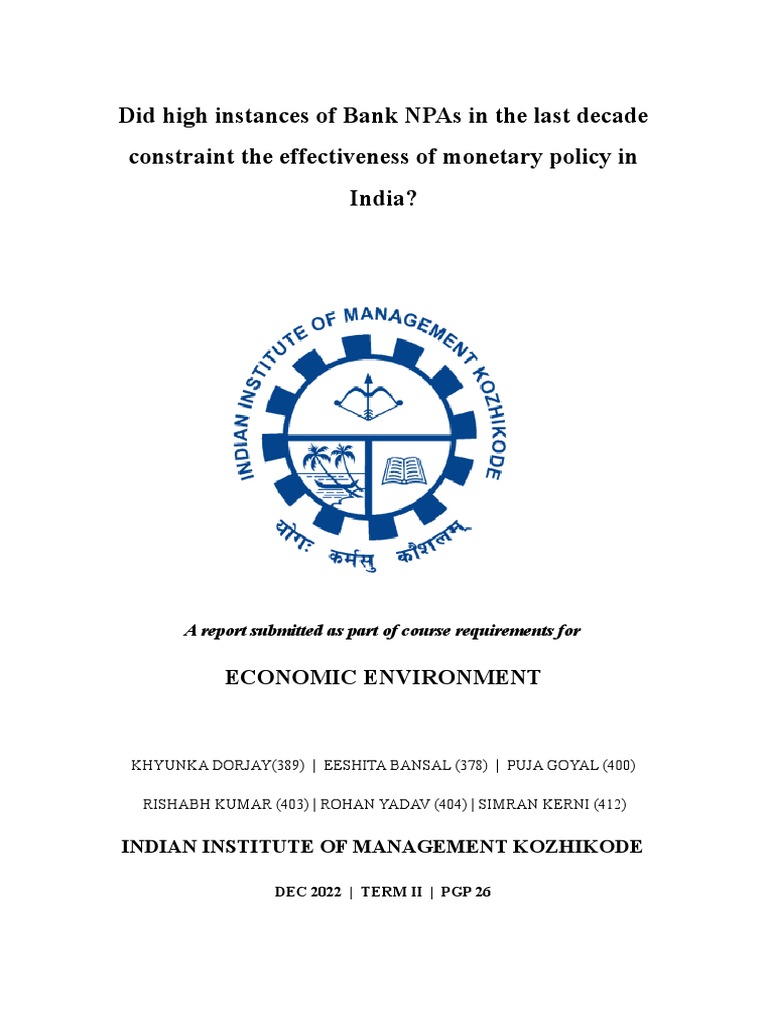 EE Project GRP 8 Report | PDF | Banks | Credit