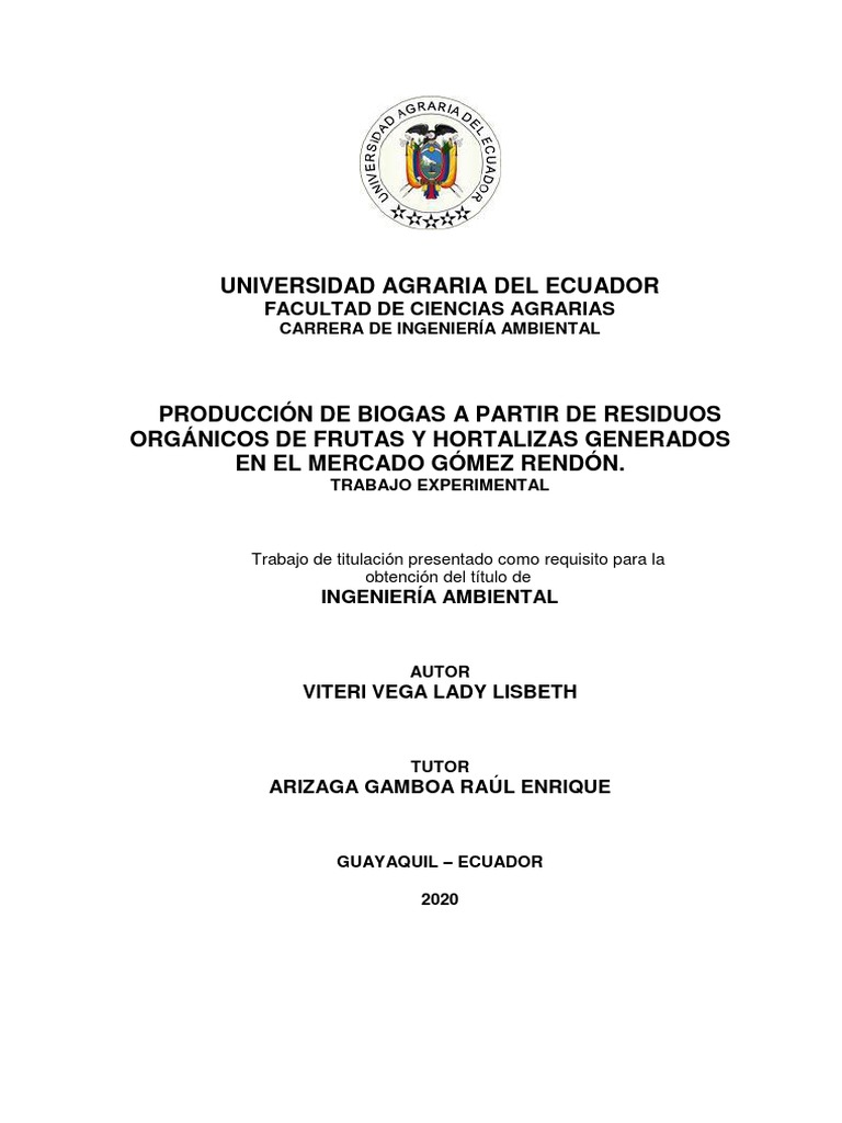 Viteri Vega Lady Lisbeth | PDF | Biogás | Digestión anaeróbica