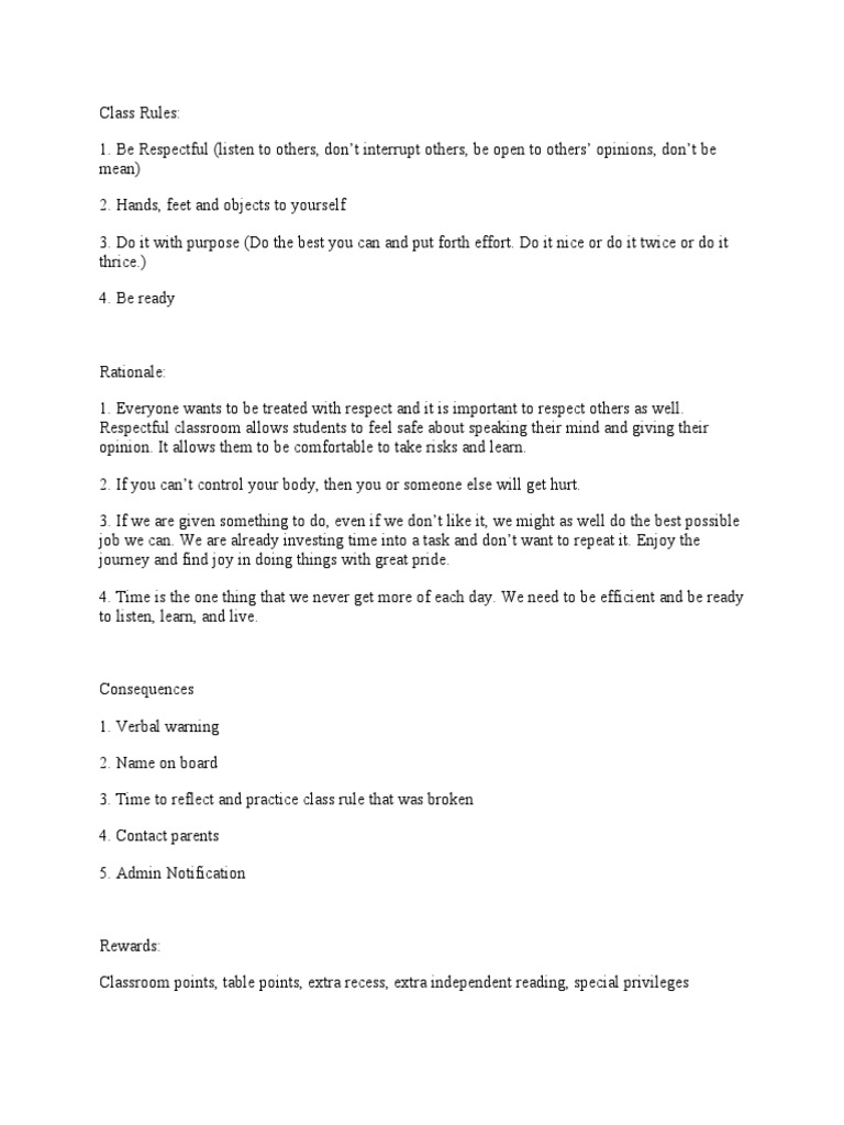 Comprehensive Classroom Managment Plan cbm6 | PDF