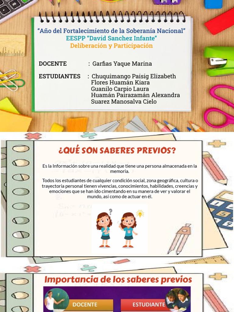 Saberes Previos | PDF | Aprendizaje | Cognición