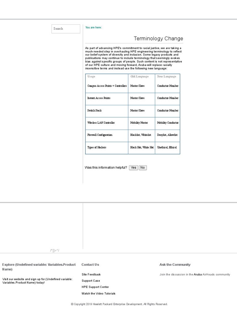 Aruba Terminology Change | PDF