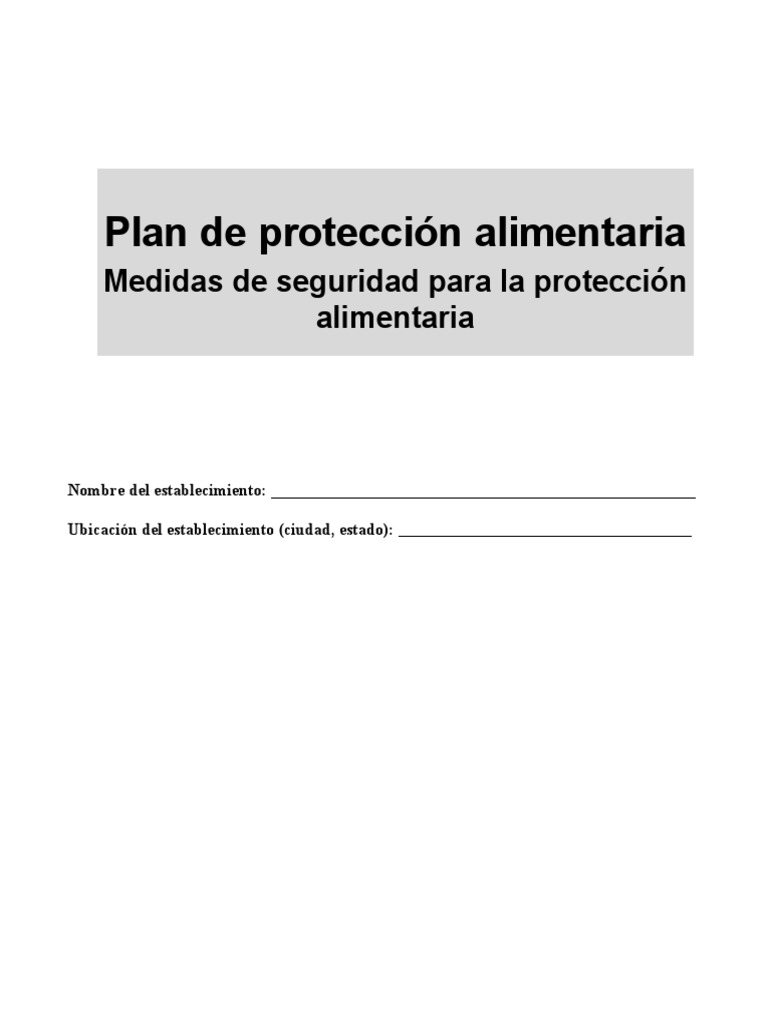Plan de Food Defense | PDF | Agua | Seguridad de información
