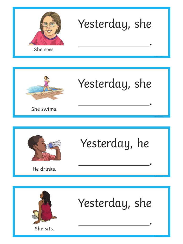 Irregular Past Tense Verbs Fill in The Blank Cards Us e 624 - Ver - 1 | PDF