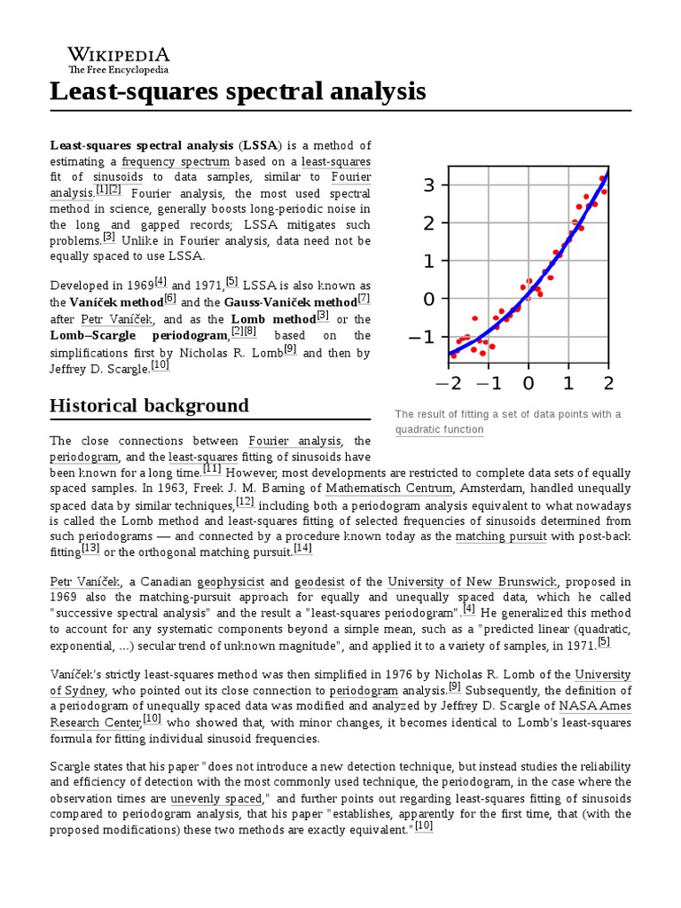 Least Squares Spectral Analysis Pdf Mathematical Analysis Applied Mathematics