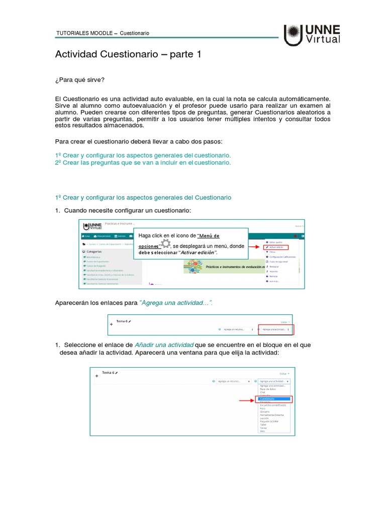 TutorialUV Cuestionario | PDF | Cuestionario | Moodle