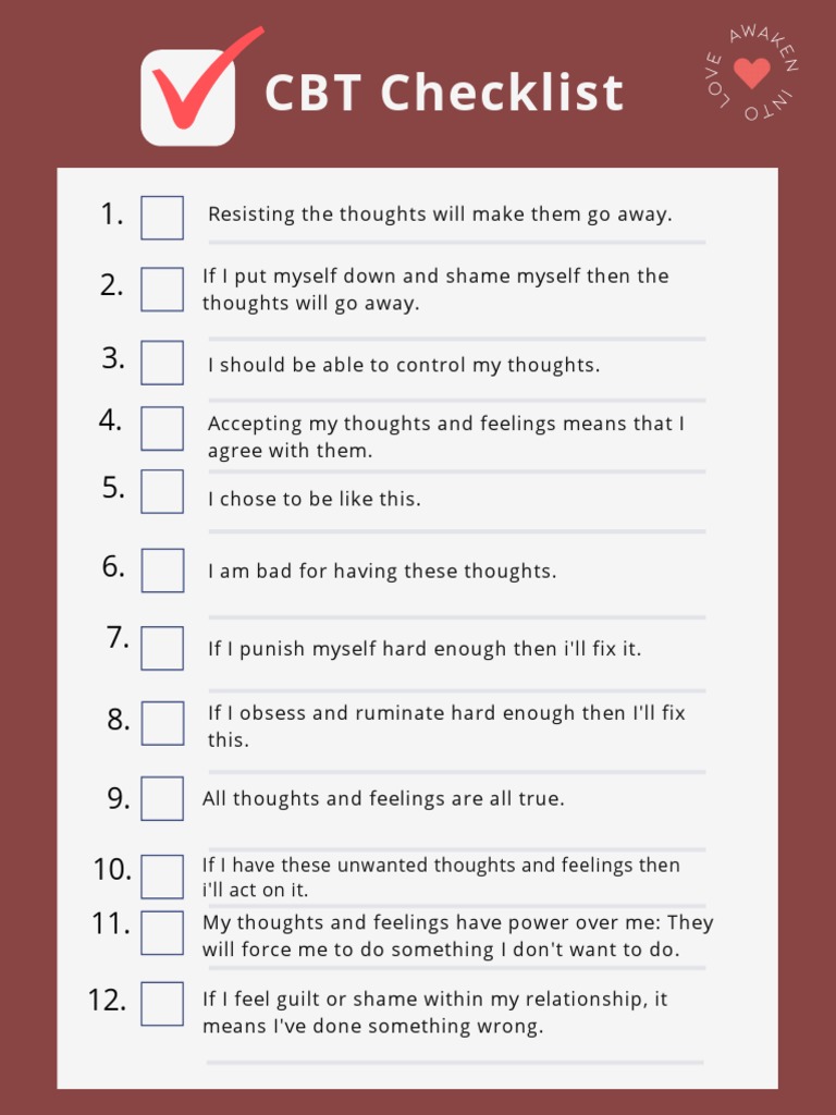 CBT Checklist With Wisdom | PDF
