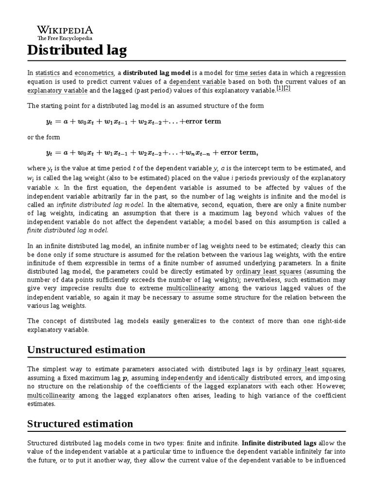 Distributed Lag | PDF | Statistical Theory | Statistics