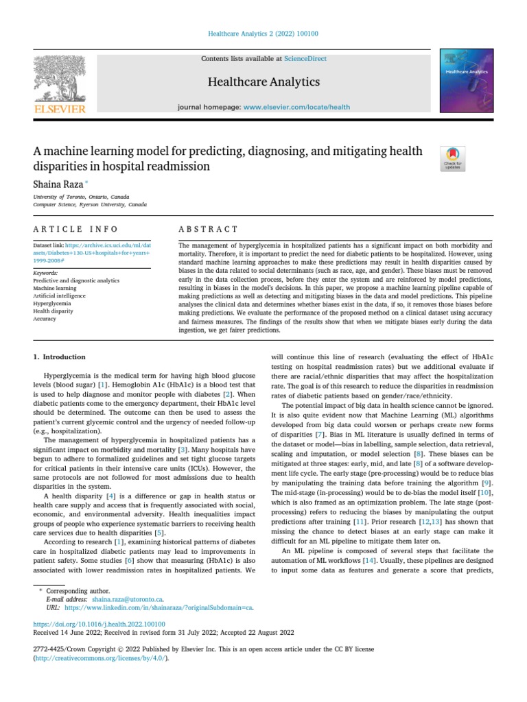 A Machine Learning Model For Predicting, Diagnosing, and Mitigating ... A Machine Learning Model For Predicting, Diagnosing, and Mitigating ...
