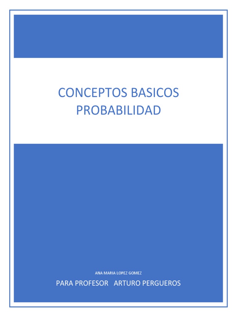 Conceptos Basicos Probabilidad | PDF | Probabilidad | Probabilidades y ...