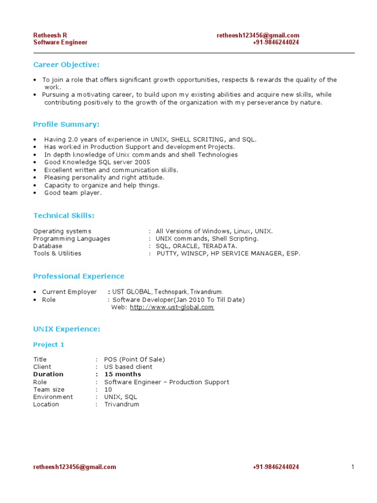 Unix Production Support Pdf Point Of Sale Unix