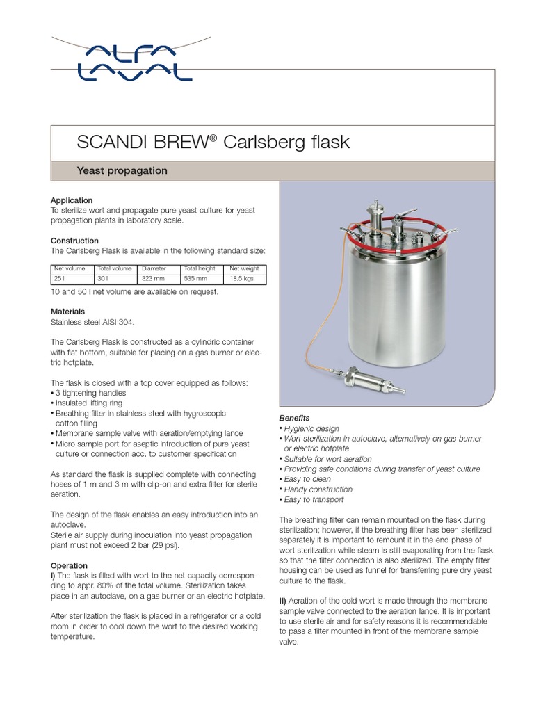 Carlsberg Flask | PDF | Sterilization (Microbiology) | Valve