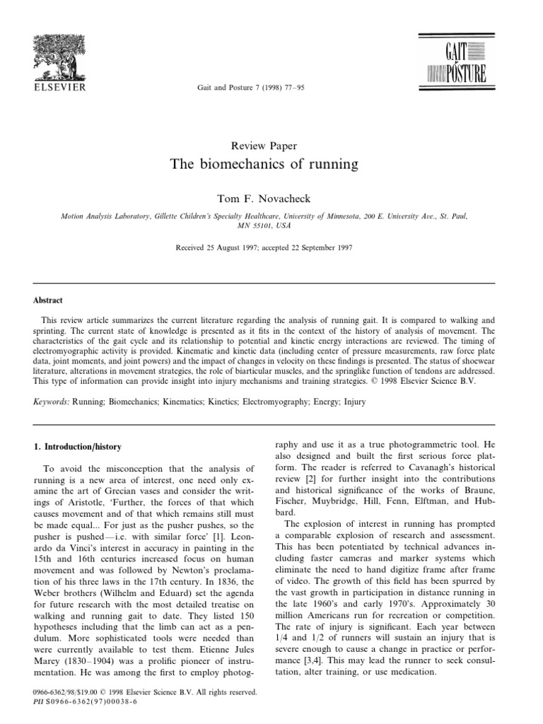 Novacheck 1998 - Biomechanics of Running - Classic Paper | PDF ...