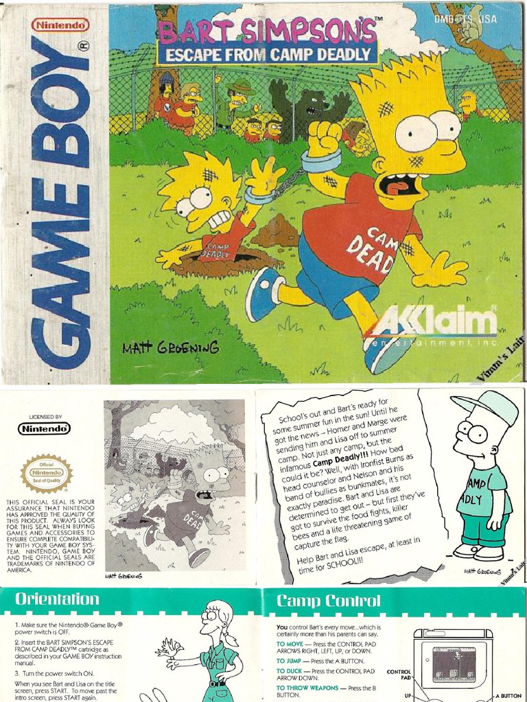 Bart Simpson's Escape from Camp Deadly | PDF