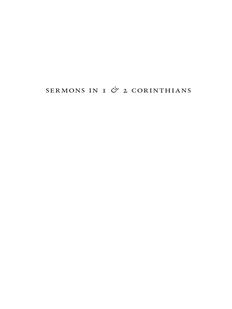 Sermons in I & II Corinthians | PDF | Paul The Apostle | First Epistle To The Corinthians