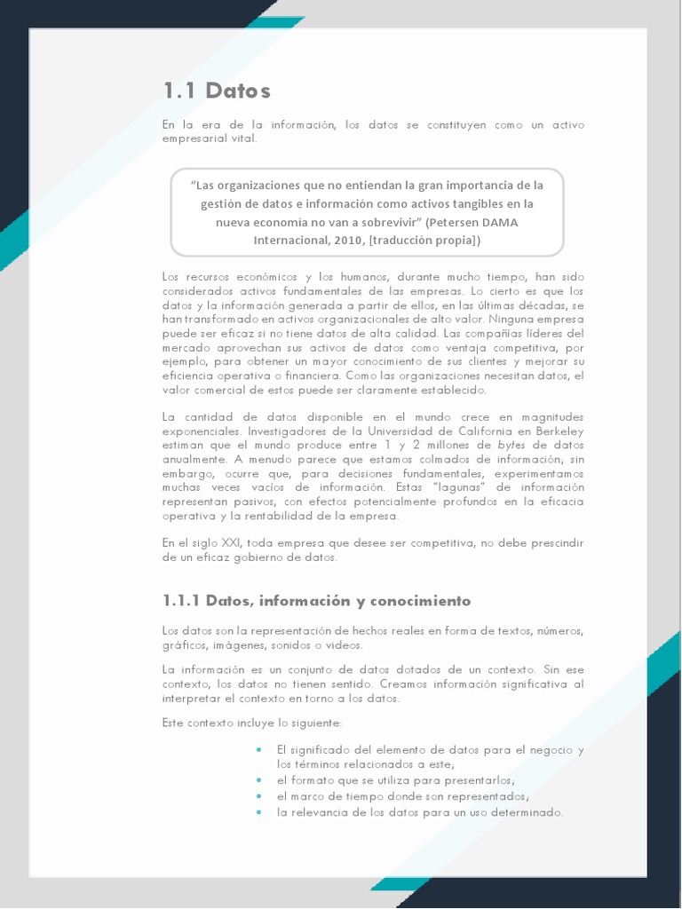 Introducción a Data Governance | PDF | Conocimiento administrativo ...