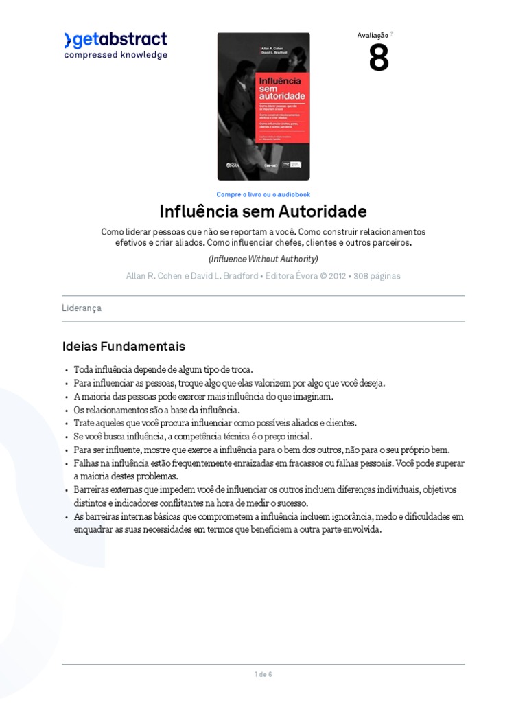 Influencia Sem Autoridade Cohen PT 36621 | PDF | Liderança | Moeda