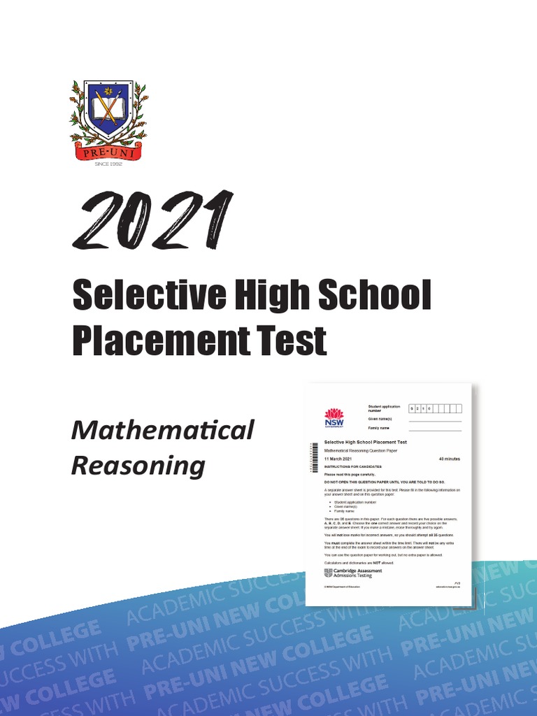 2021 Selective High School Math Test | PDF | Litre