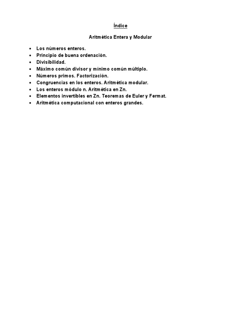 Aritmética Entera y Modular Explicada | PDF | Número primo | Conjunto ...