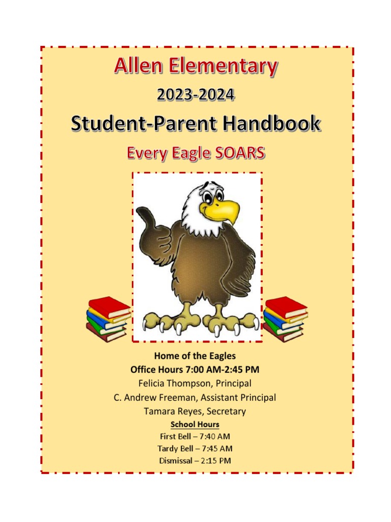 Student-Parent Handbook 2023-24 | PDF | Medical Prescription | School Bus