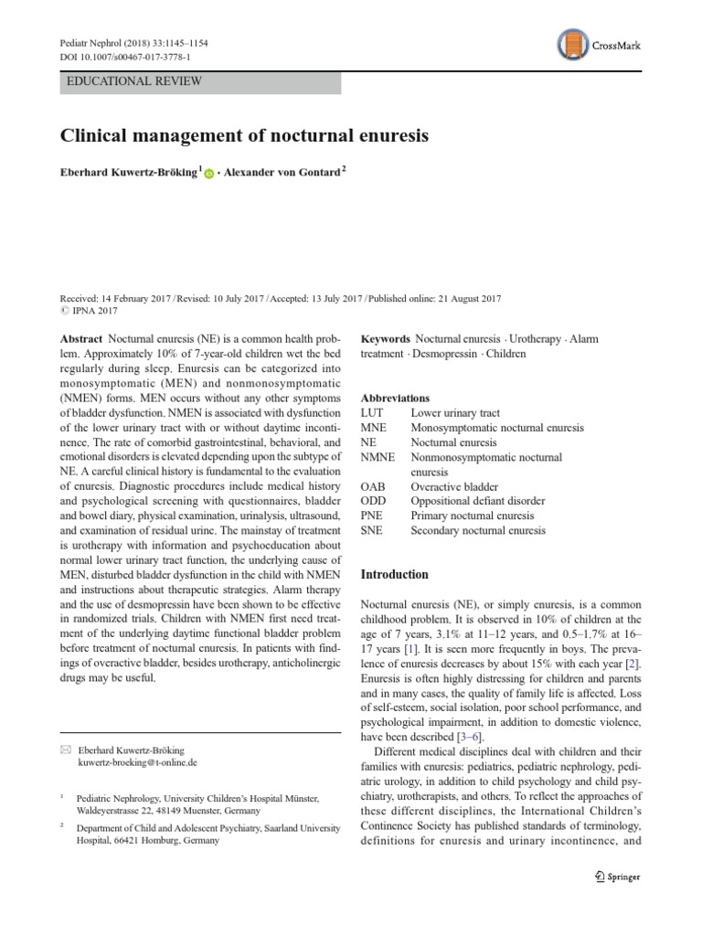 Nursing Management of Nocturnal Enuresis | PDF | Urinary Incontinence ...