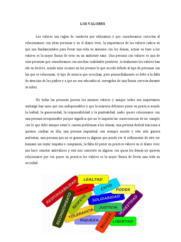Los Valores | PDF