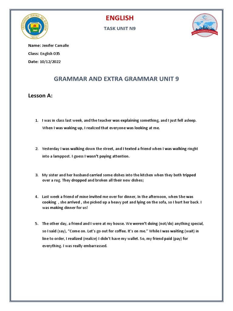 Grammar and Extra Grammar Unit 9 | PDF