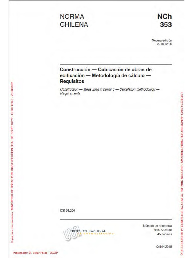 NCH 353 - 2018 | PDF