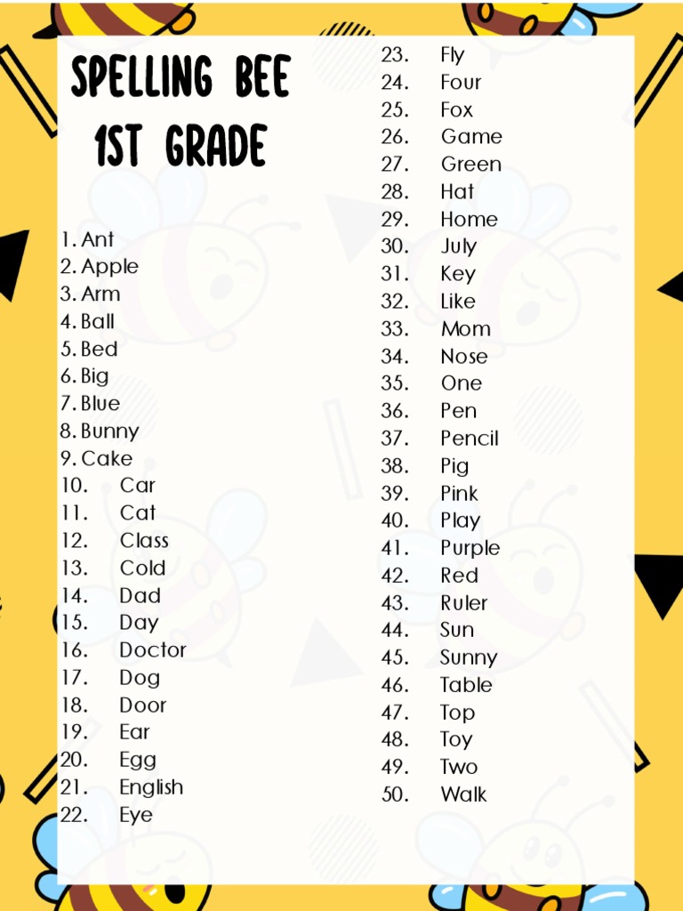 Spelling Words for Kids | PDF | Art | Science & Mathematics