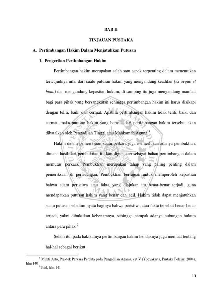 Pertimbangan Hakim Dalam Menjatuhkan Putusan | PDF Pertimbangan Hakim Dalam Menjatuhkan Putusan | PDF