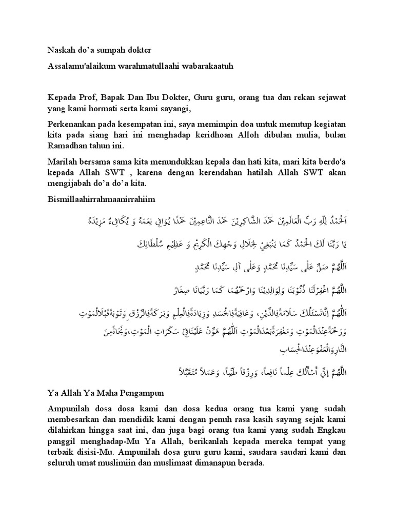 Naskah Doa Sumdok | PDF