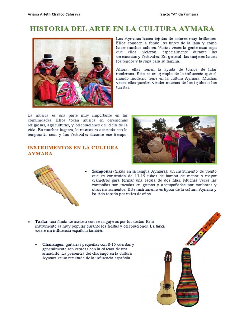 Historia del Arte Aymara y sus Instrumentos | PDF | Instrumentos ...
