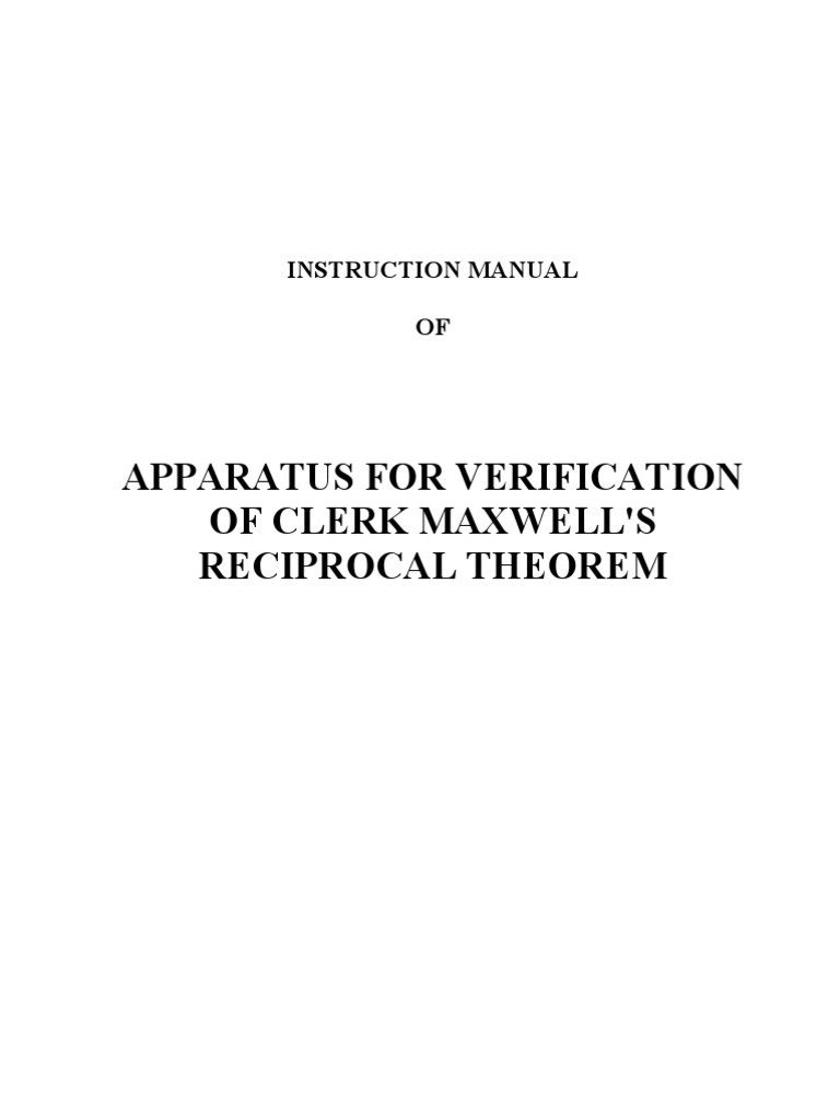 Verification of Maxwell's Theorem | PDF | James Clerk Maxwell | Beam ...