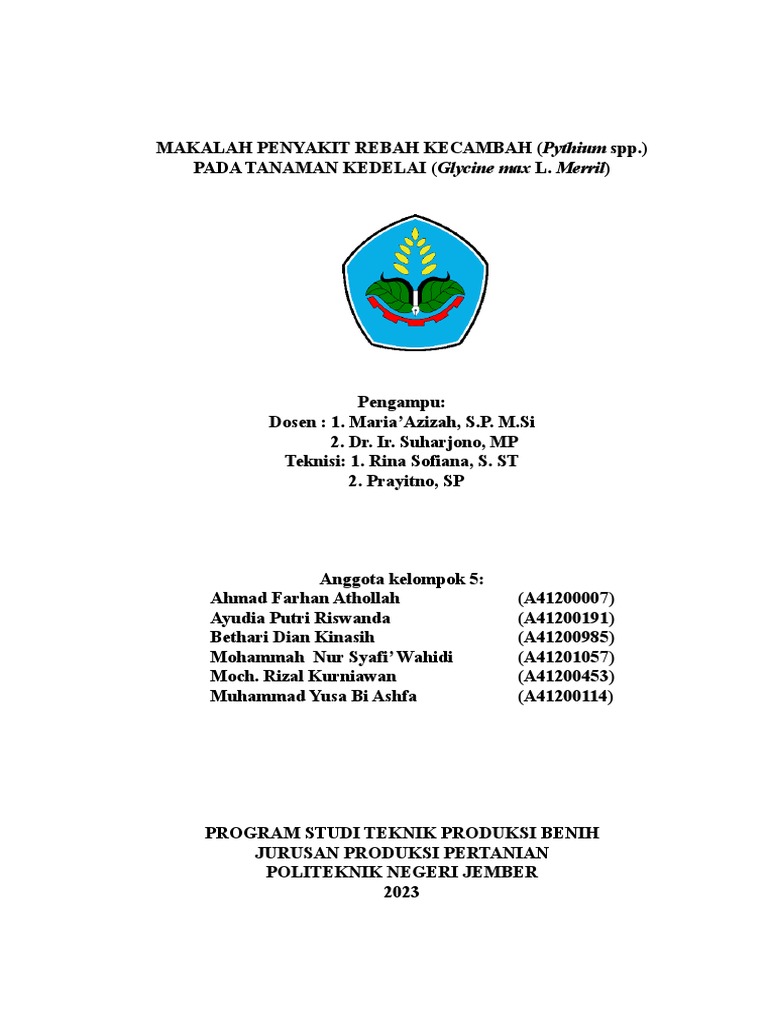 Penyakit Rebah Kecambah pada Kedelai | PDF