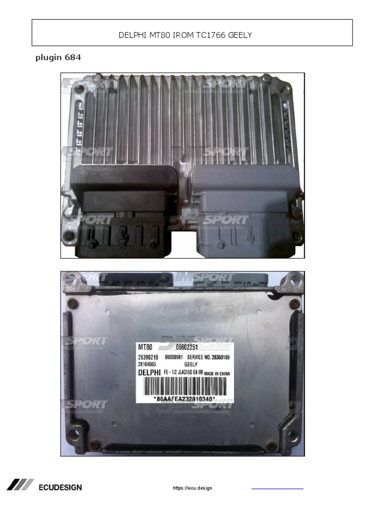 Delphi MT80 IROM TC1766 Geely ECU Guide | PDF