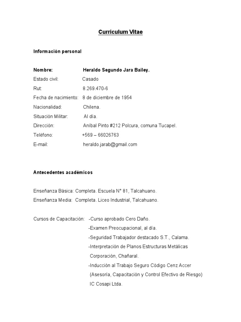 CV Heraldo Jara | PDF | Chile