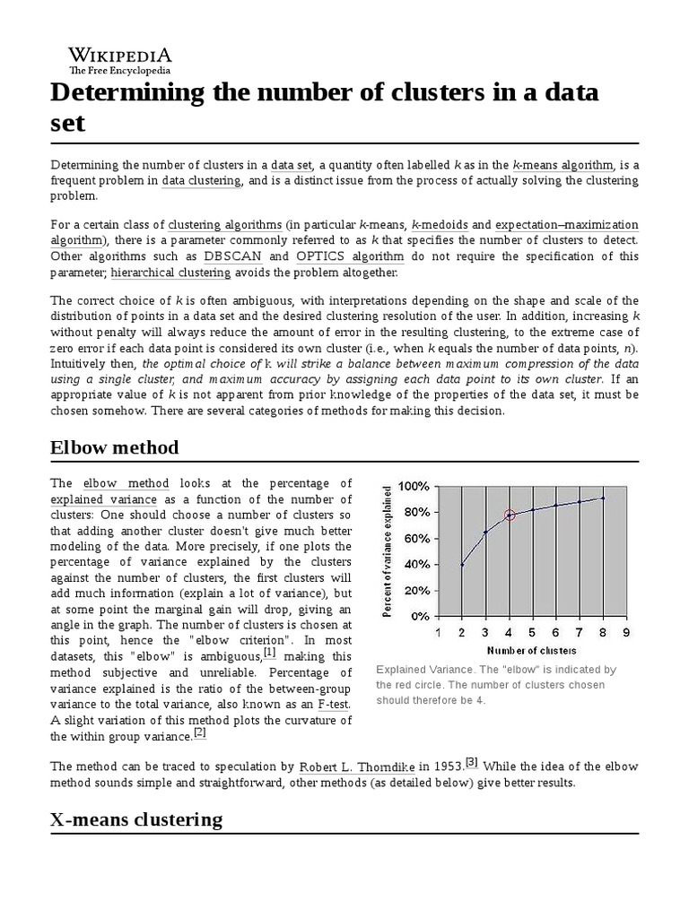Determining The Number of Clusters in A Data Set | Download Free PDF | Cluster Analysis | Statistics