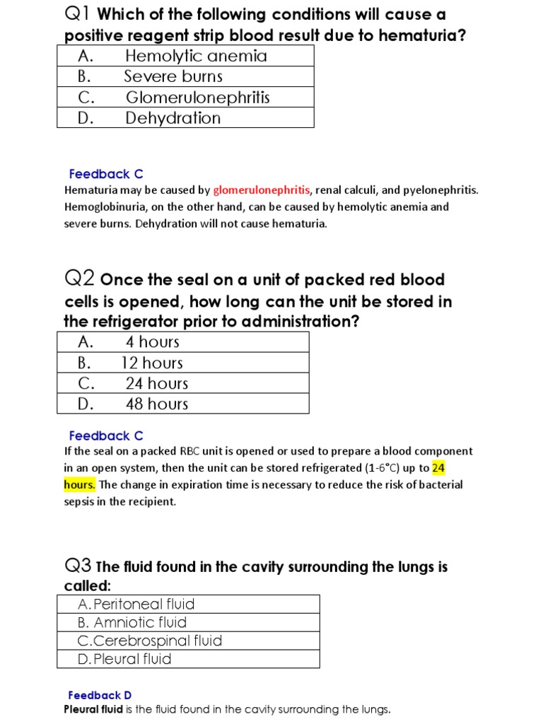 Body Fluid MCQS 2022 Medical Tuber | PDF | Cerebrospinal Fluid ...