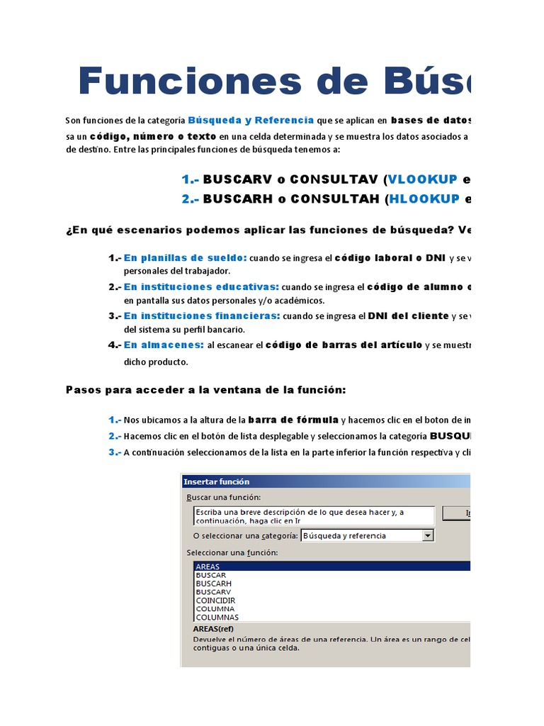 Doc. Nº 05 - Funciones de Búsqueda BUSCARV y BUSCARH | PDF | Bases de datos | Gestión de la ...