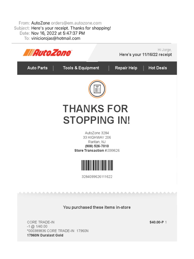 Here's Your Receipt. Thanks For Shopping! | PDF