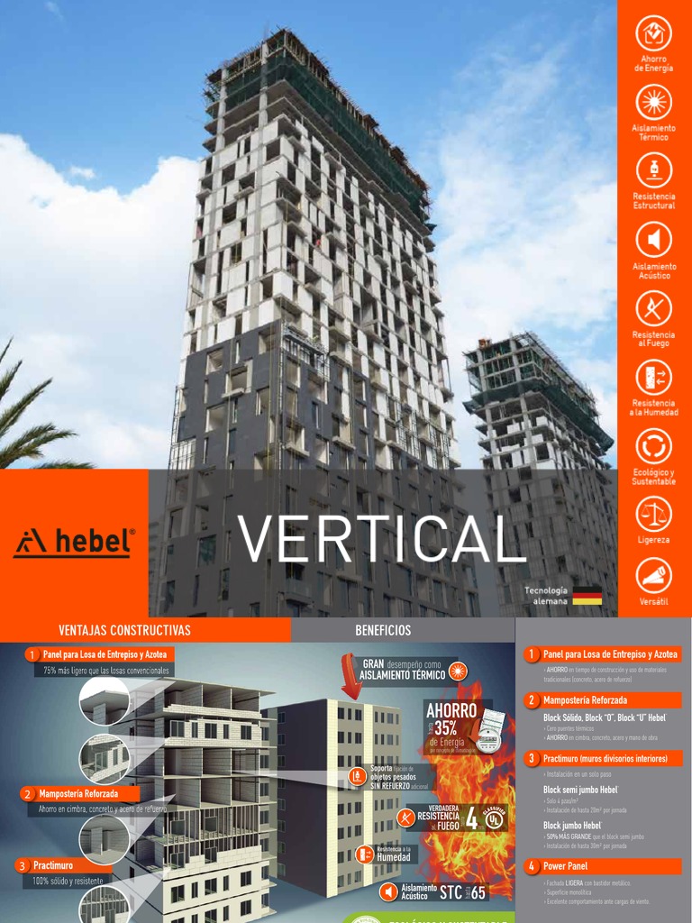 Catálogo Vertical Hebel 10.21 | PDF | Aislamiento térmico | Materiales ...