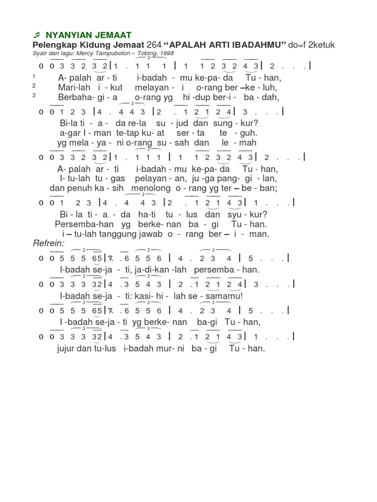 PKJ No 264 Apalah Arti Ibadahmu | PDF