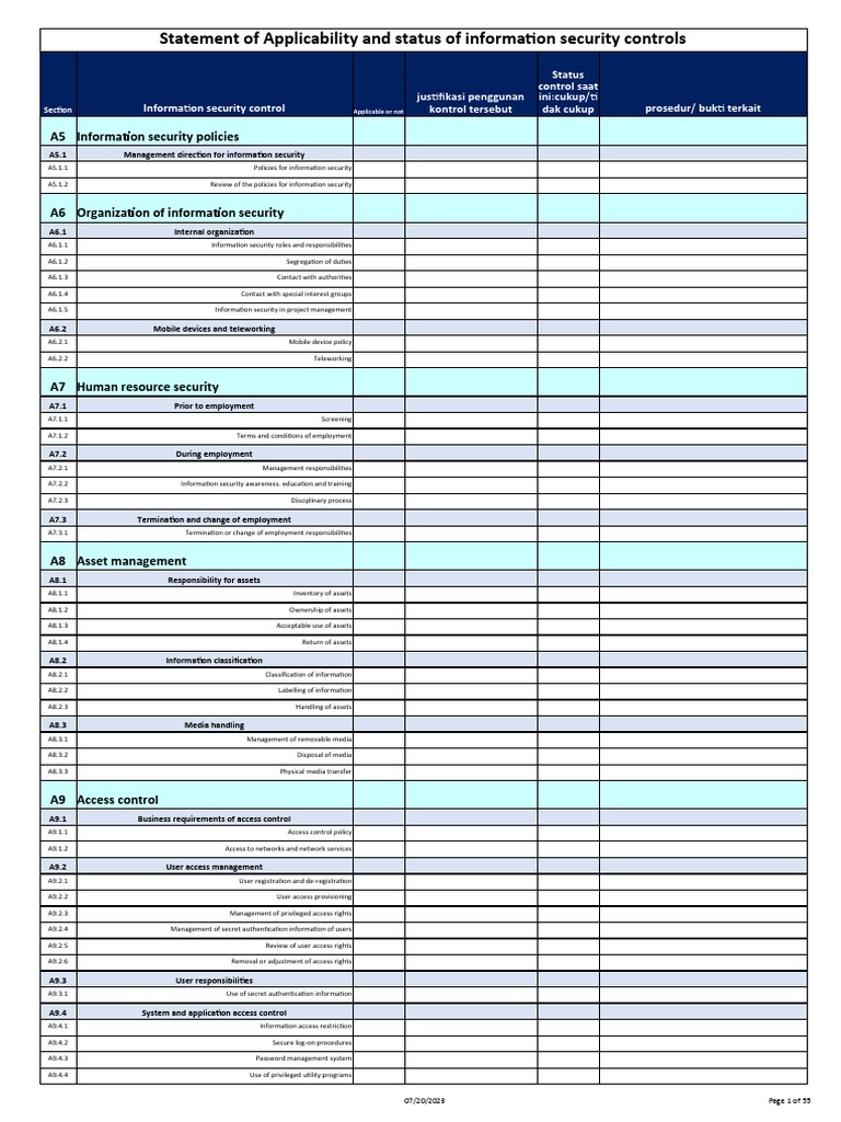 Information Security Control Status Report | PDF | Information Security ...
