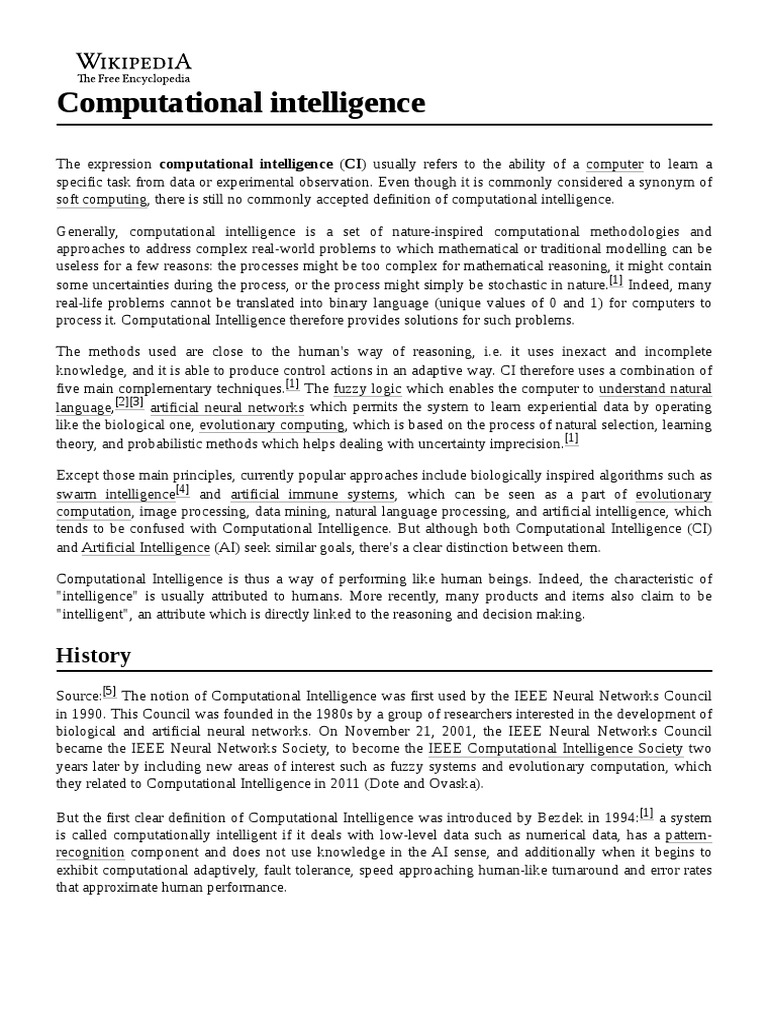 Computational Intelligence | PDF | Science | Learning
