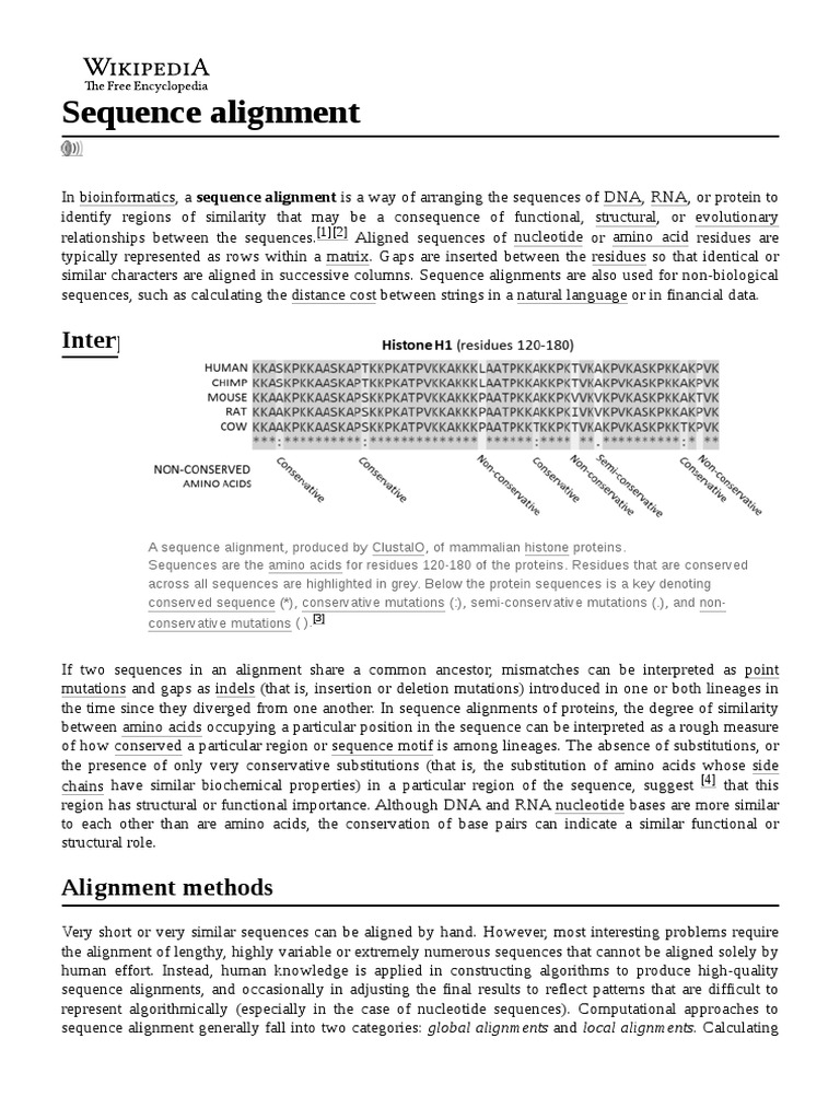Sequence Alignment | PDF | Sequence Alignment | Nucleic Acid Sequence
